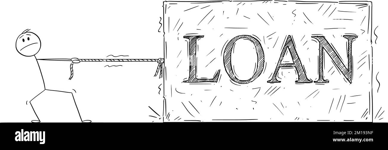 Man dragging heavy load Stock Vector Images - Alamy