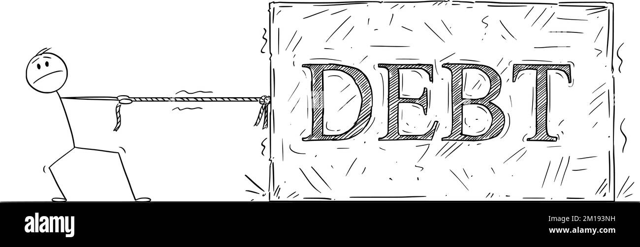 Man dragging heavy load Stock Vector Images - Alamy