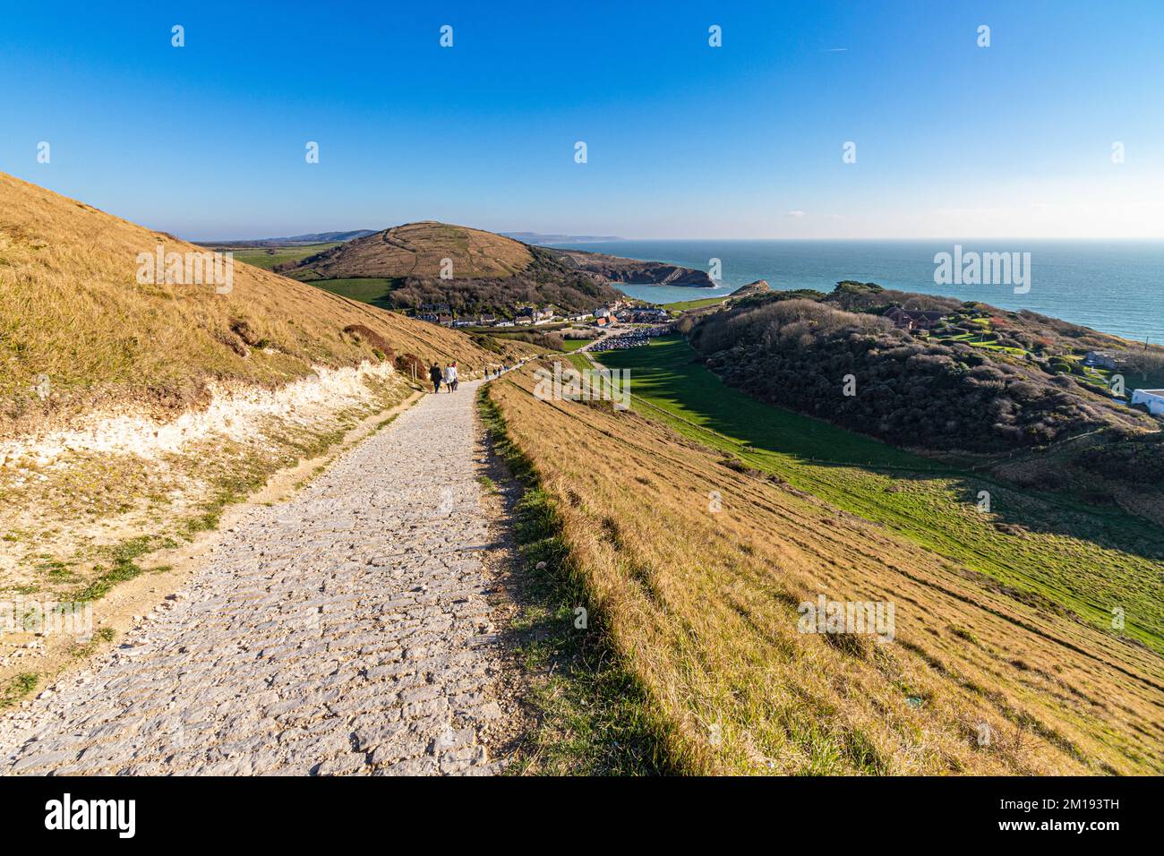 Walking the coastal path from Durdle Dor to Lulworth Cove on the ...