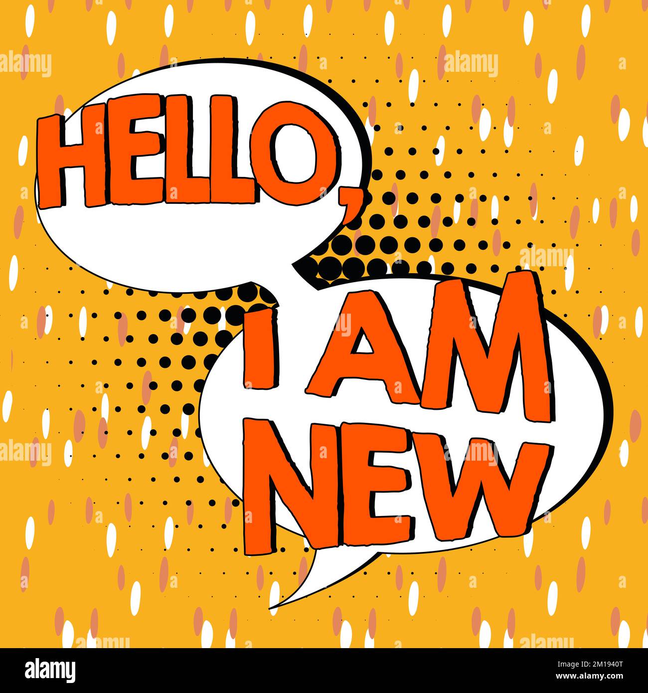 Conceptual caption Hello, I Am New. Word Written on introducing oneself ...