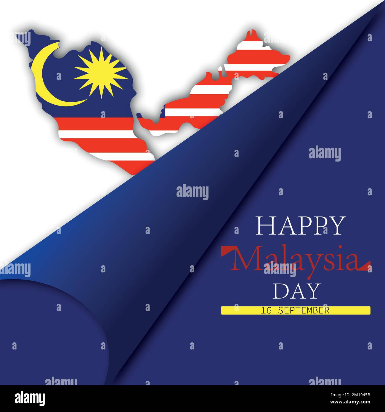 A simple minimalist background design with happy Malaysia day Stock ...