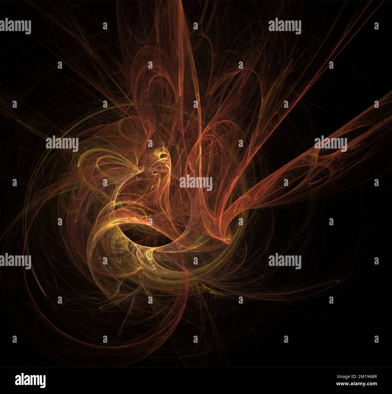 illustration of orange space planet star system, color graphics ...