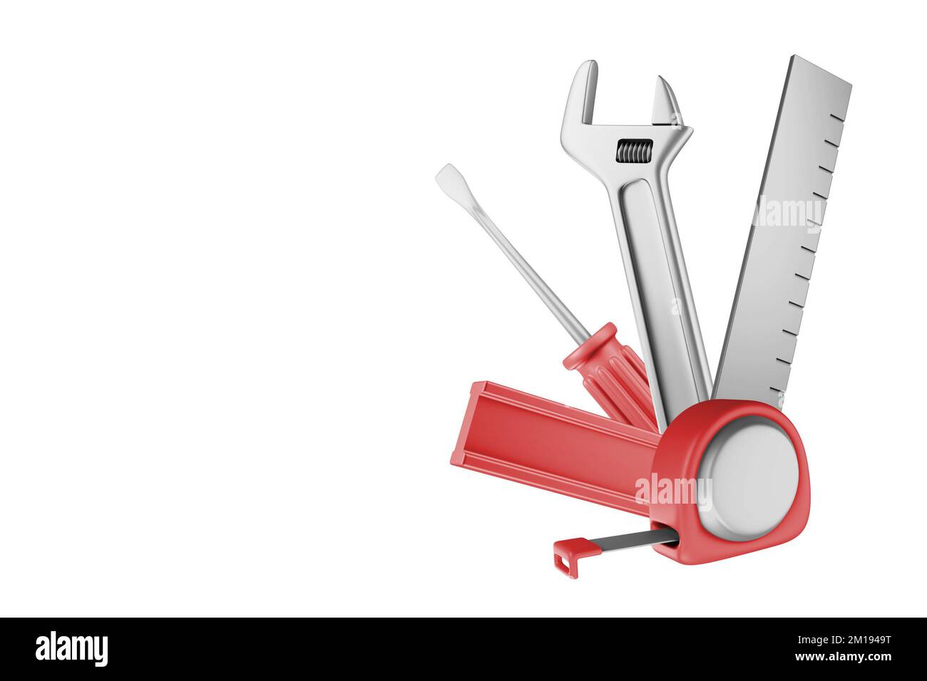 Building red measuring tool on white background 3d render Stock Photo ...