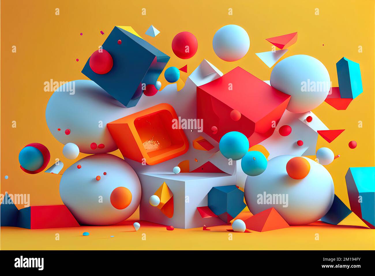 super bright still life of fantastic 3D fruits, abstract background of ...