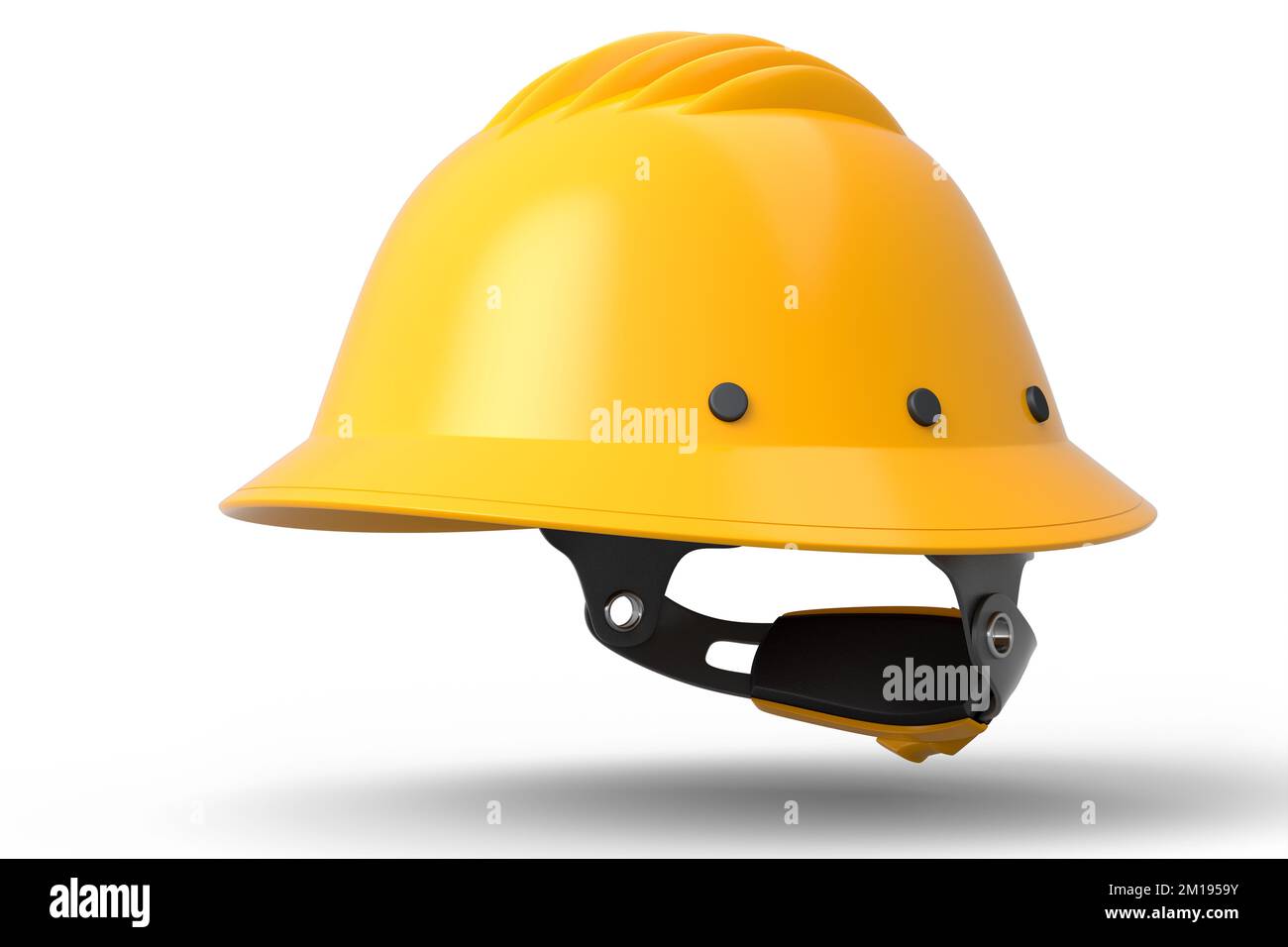 Yellow safety helmet or hard cap isolated on white background. 3d ...