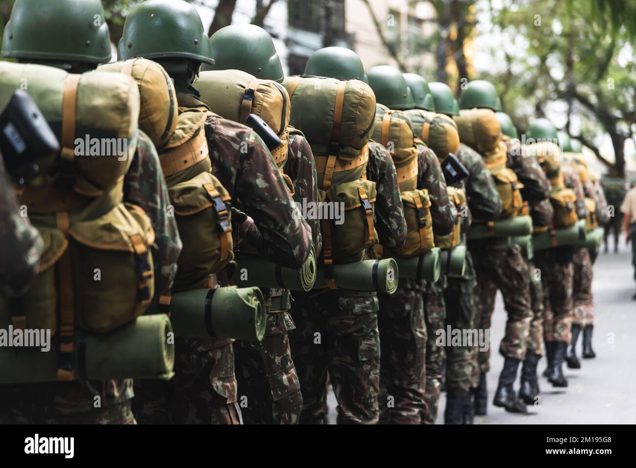 The Soldiers of the Brazilian army parading on Brazilian independence ...