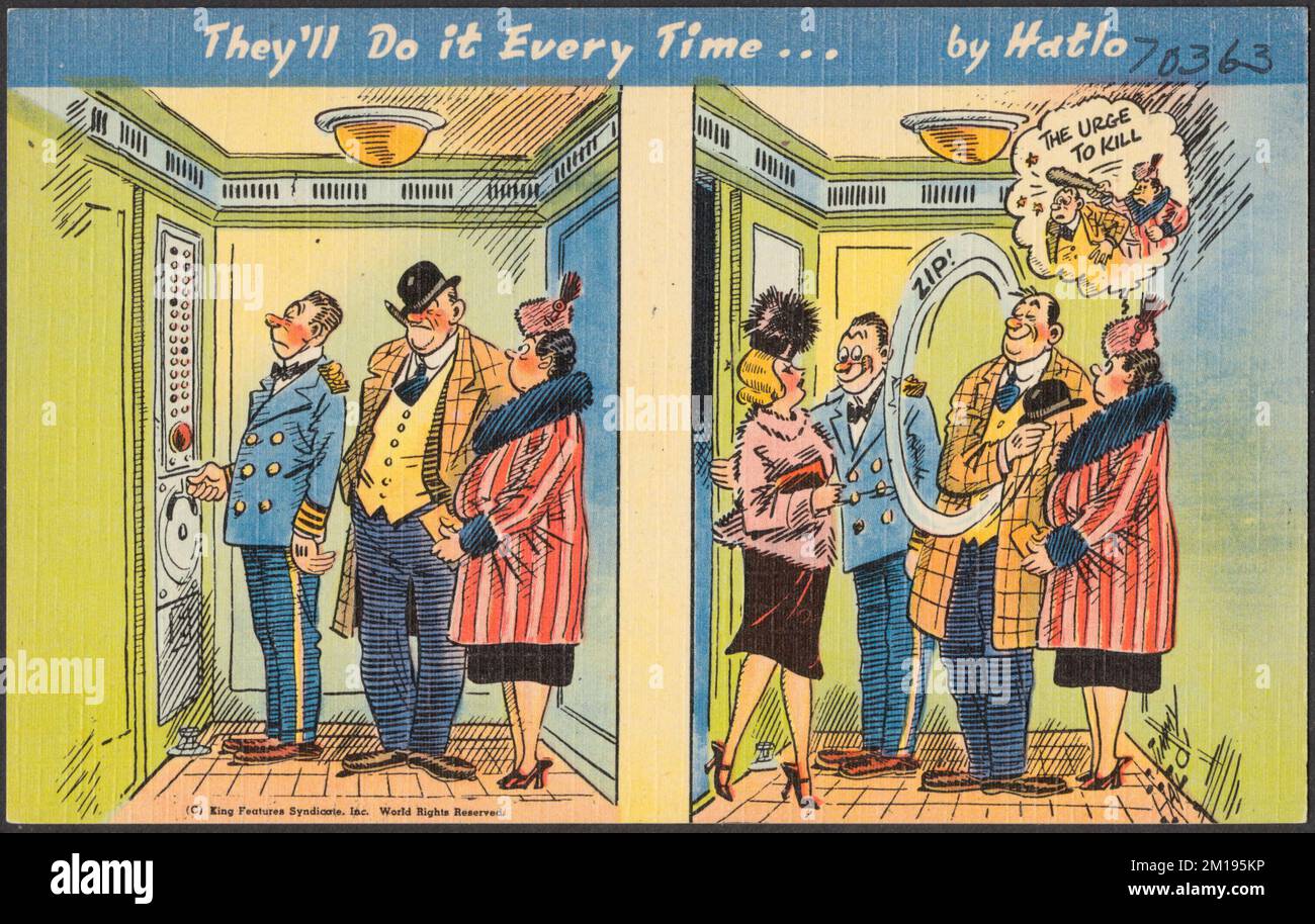 They'll do it every time... by Hatlo. The urge to kill , Elevators ...