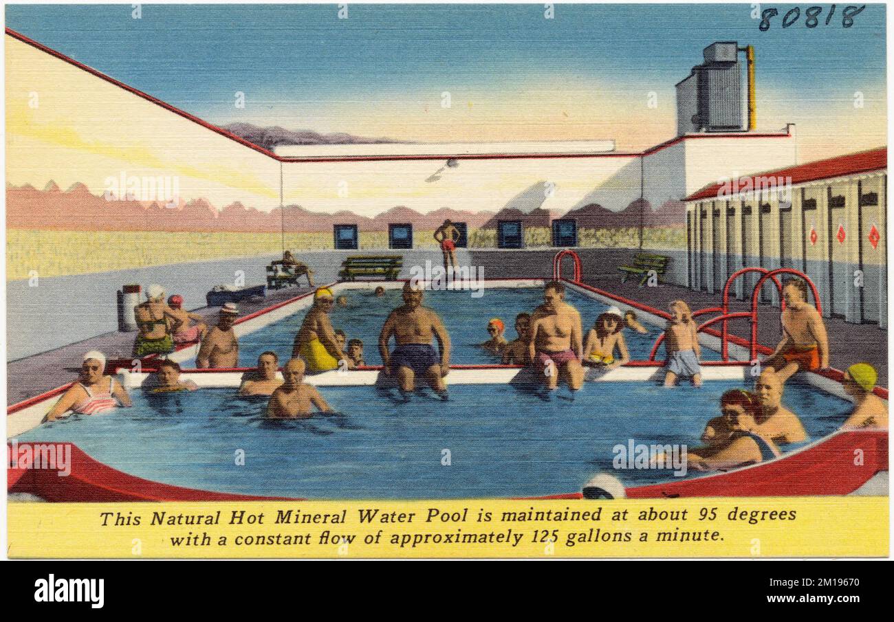 This Natural Hot Mineral Water Pool is maintained at about 95 degrees ...