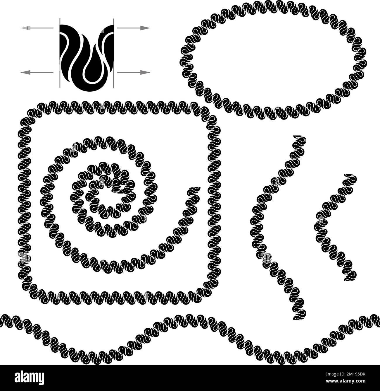 Decorative Elements for Design with Entwined Strips Borders Stock ...