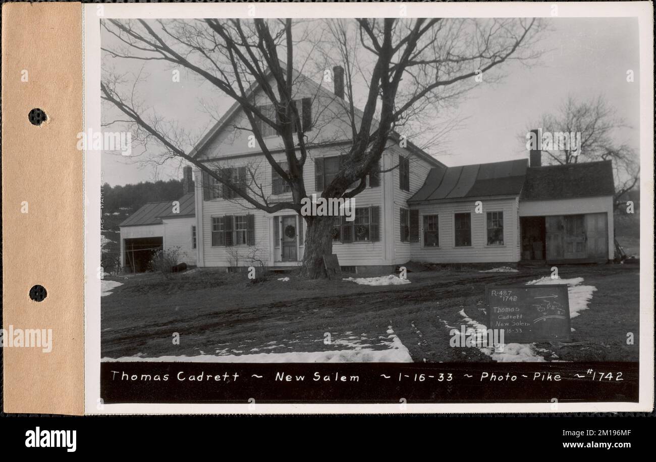 Thomas Cadrett, house, homeplace, New Salem, Mass., Jan. 16, 1933 ...