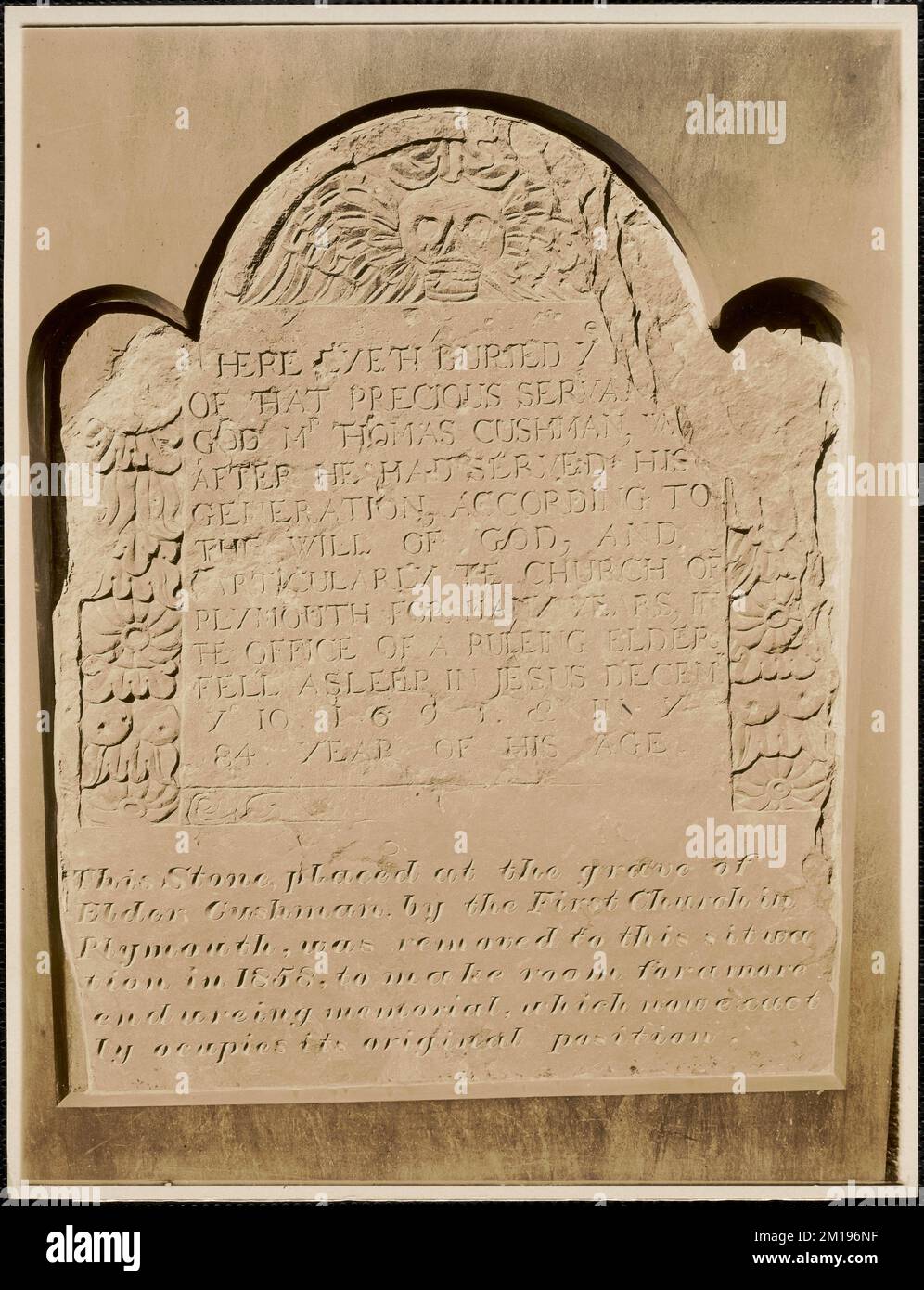 Thomas Cushman, Elder of First Church in Plymouth 1649-1691 , Tombs ...