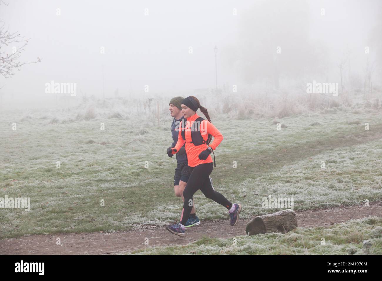 London, UK, 11 December 2022: Freezing temperatures have brought thick ...