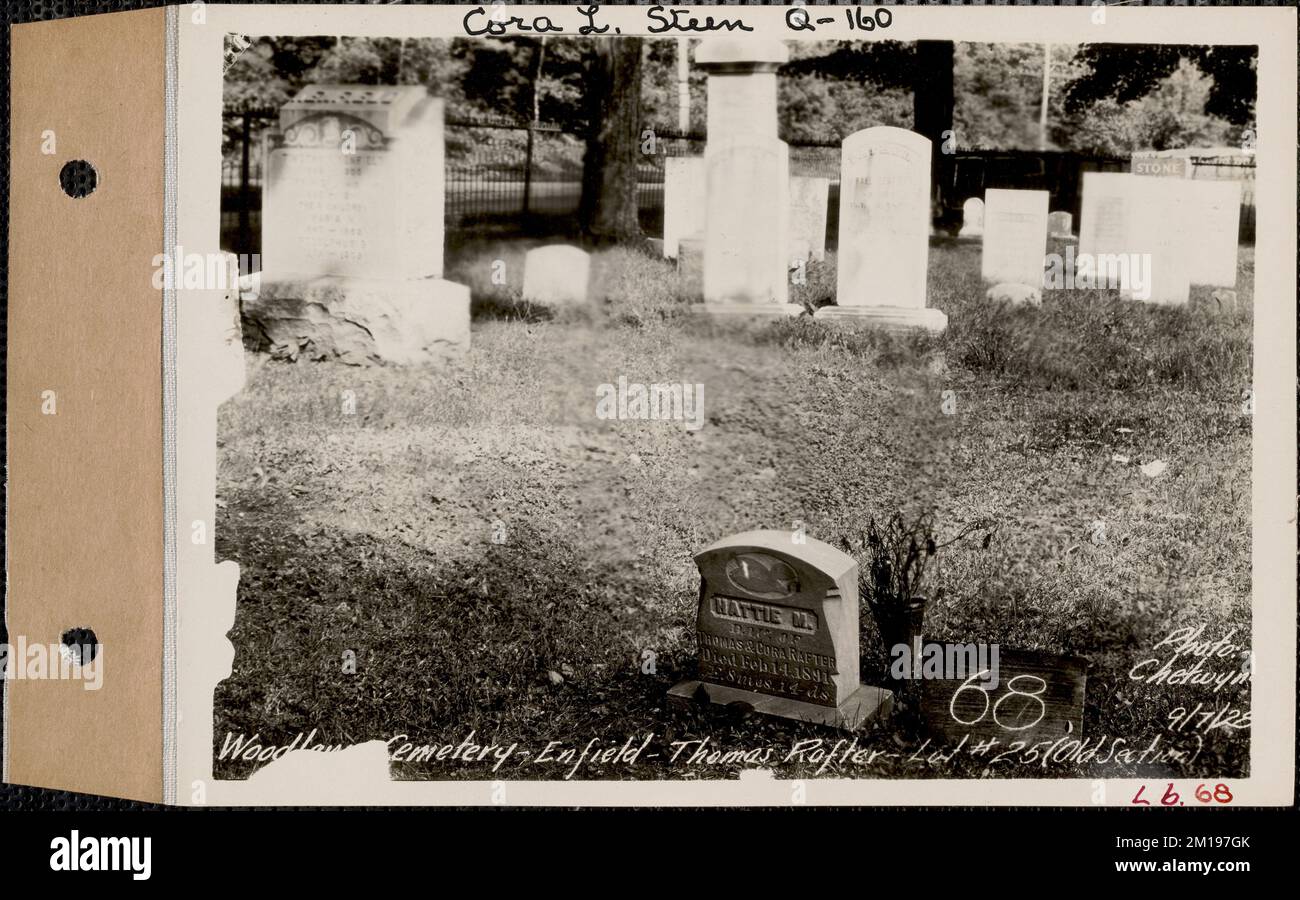 Thomas Rafter, Woodlawn Cemetery, old section, lot 25, Enfield, Mass ...
