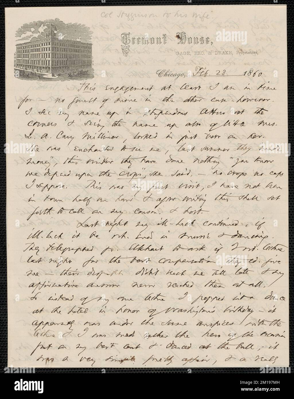 Thomas Wentworth Higginson autograph letter to [Mrs. Mary Elizabeth ...