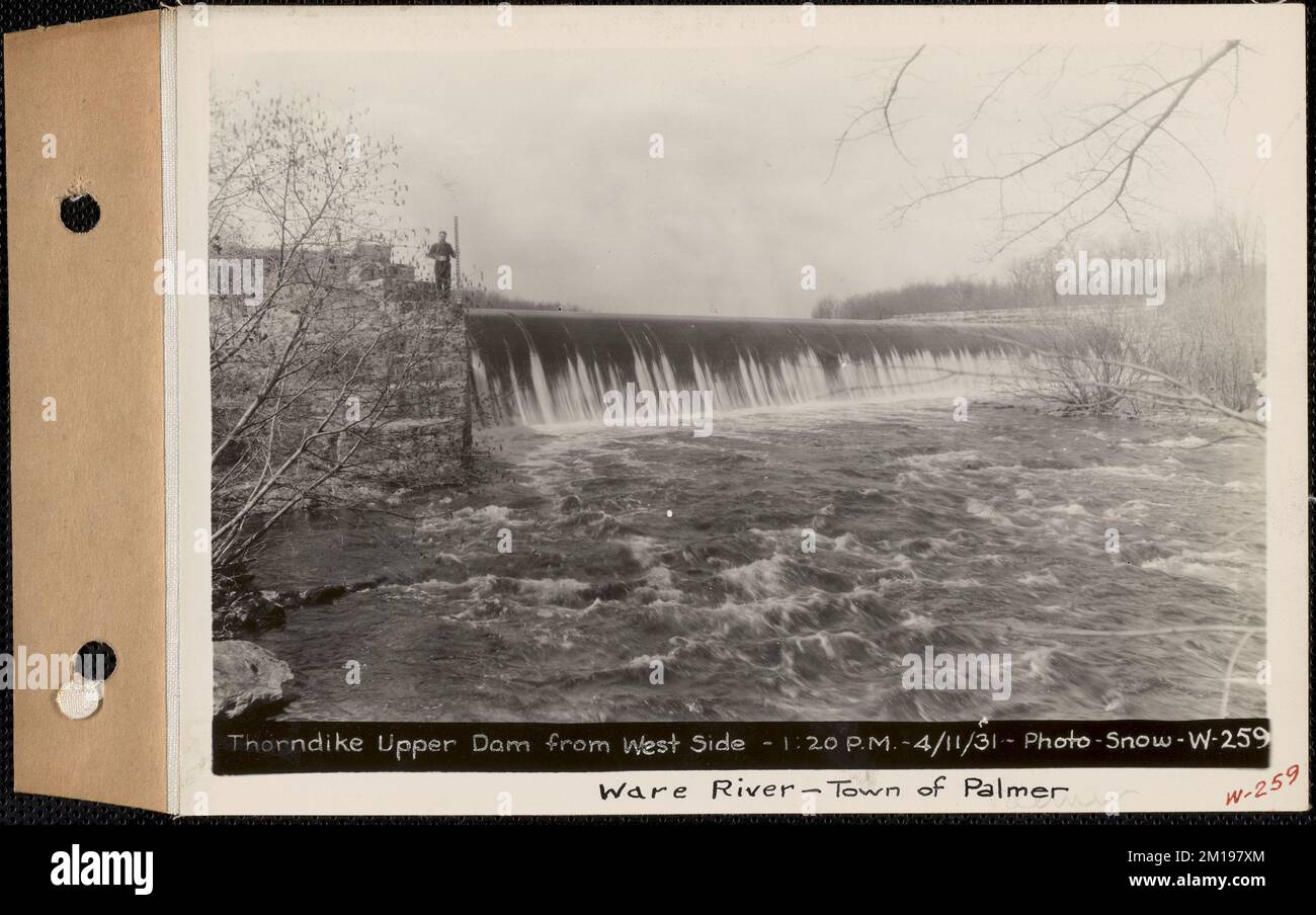Thorndike Upper Dam from west side, Ware River, Palmer, Mass., 1:20 PM ...