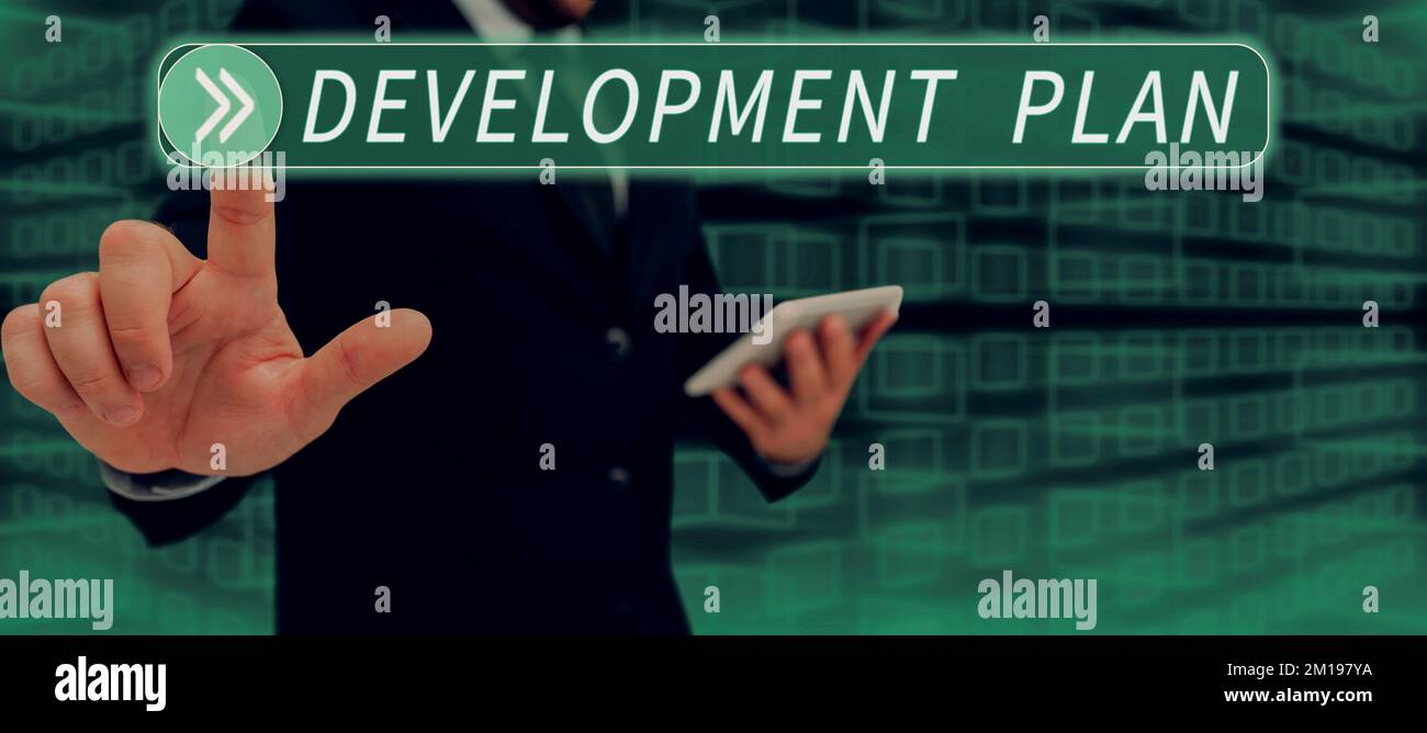 Hand writing sign Development Plan. Business idea the planning of the ...