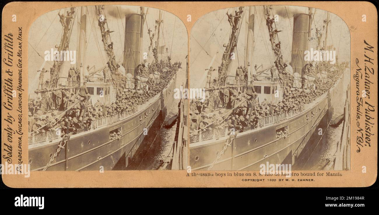 A thousand boys in blue on S.S. Rio de Janeiro bound for Manila , Troop ...