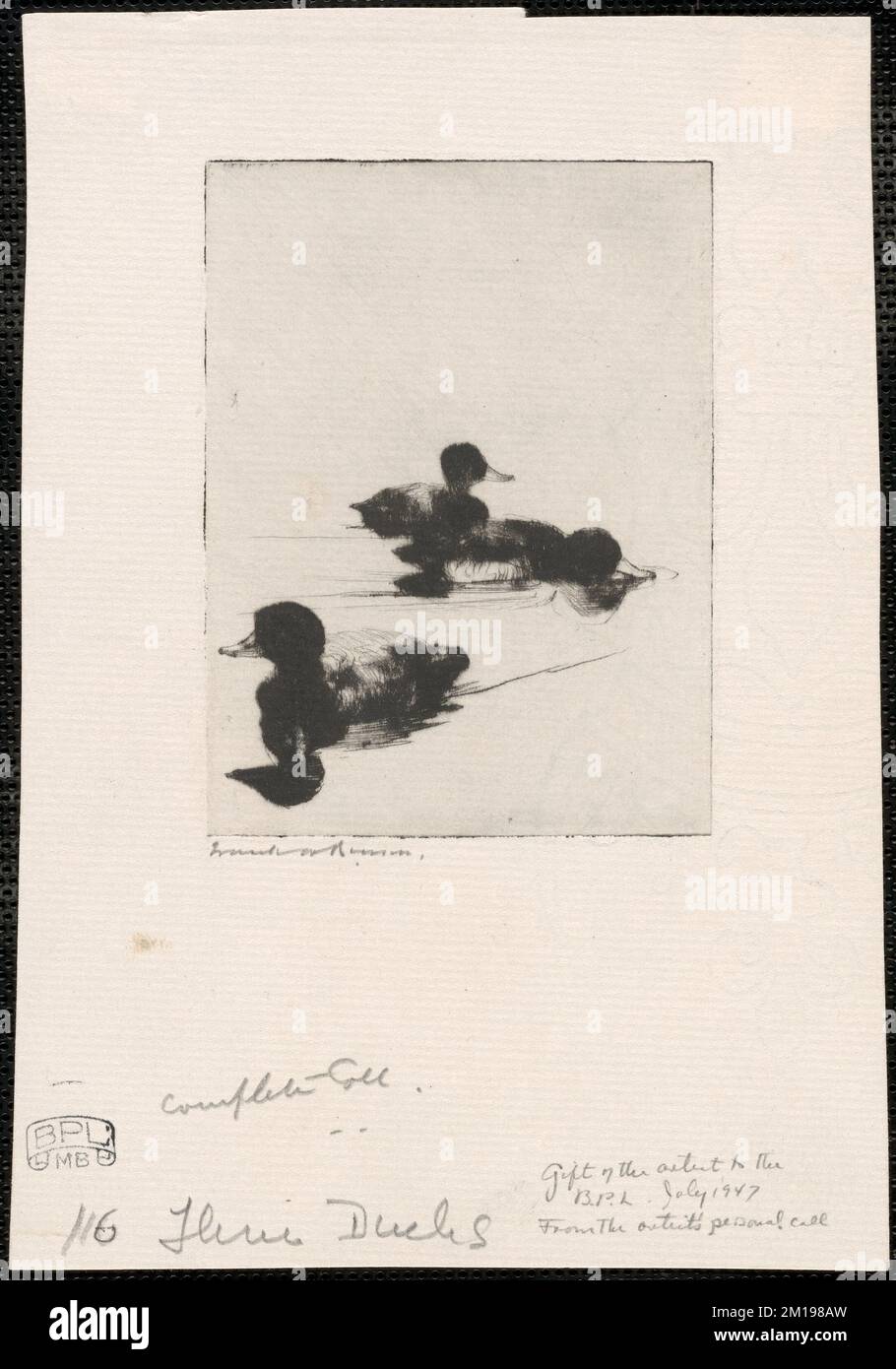 Three ducks , Ducks. Frank W. Benson (1862-1951). Prints and Drawings ...