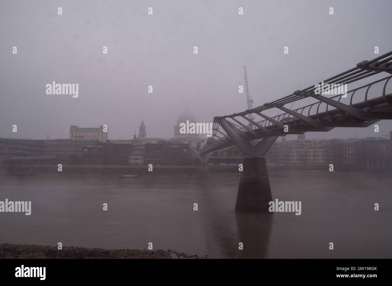 London, UK. 11th December 2022. St Paul's Cathedral and Millennium ...