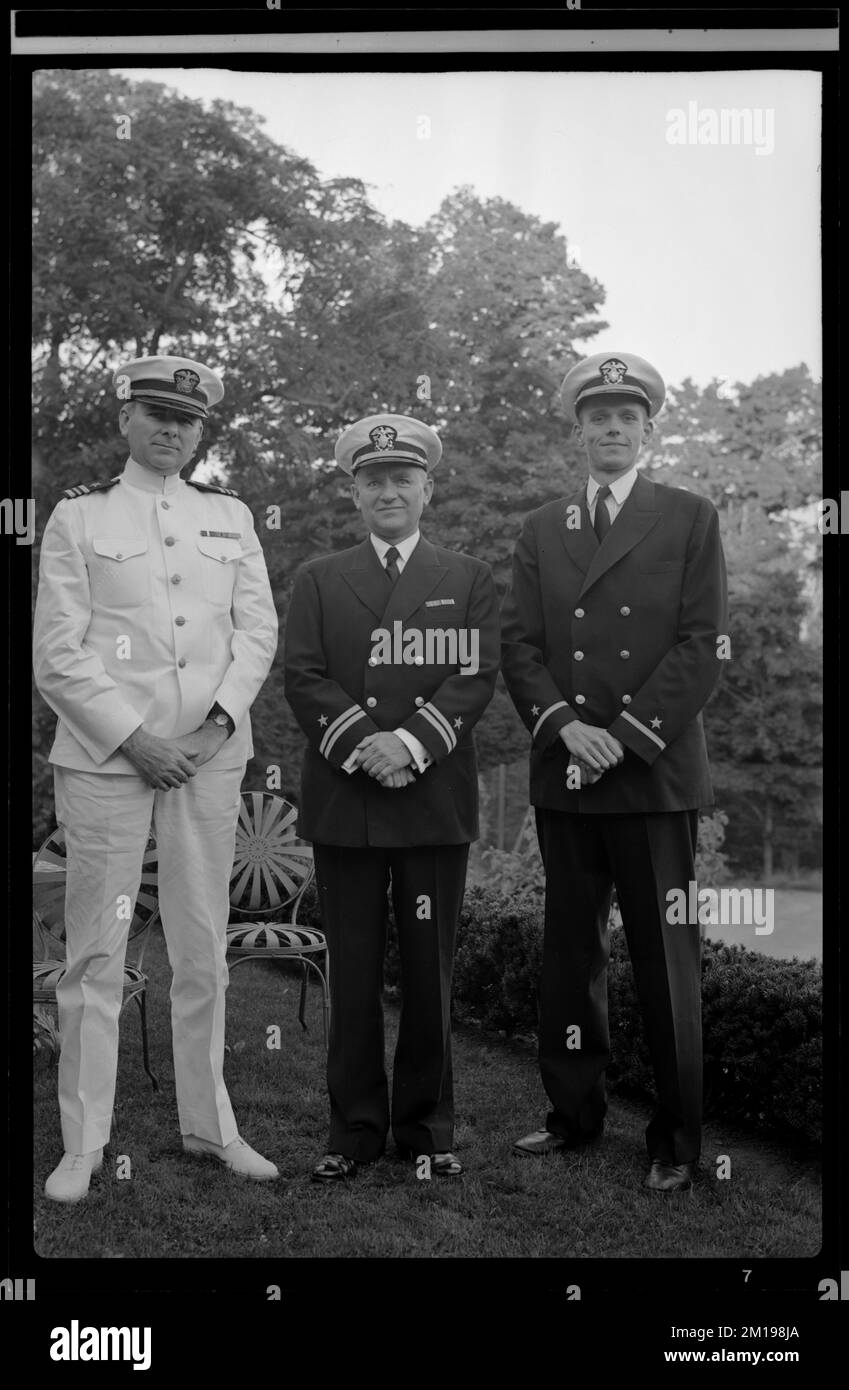 Three men in uniform , Military personnel. Samuel Chamberlain ...
