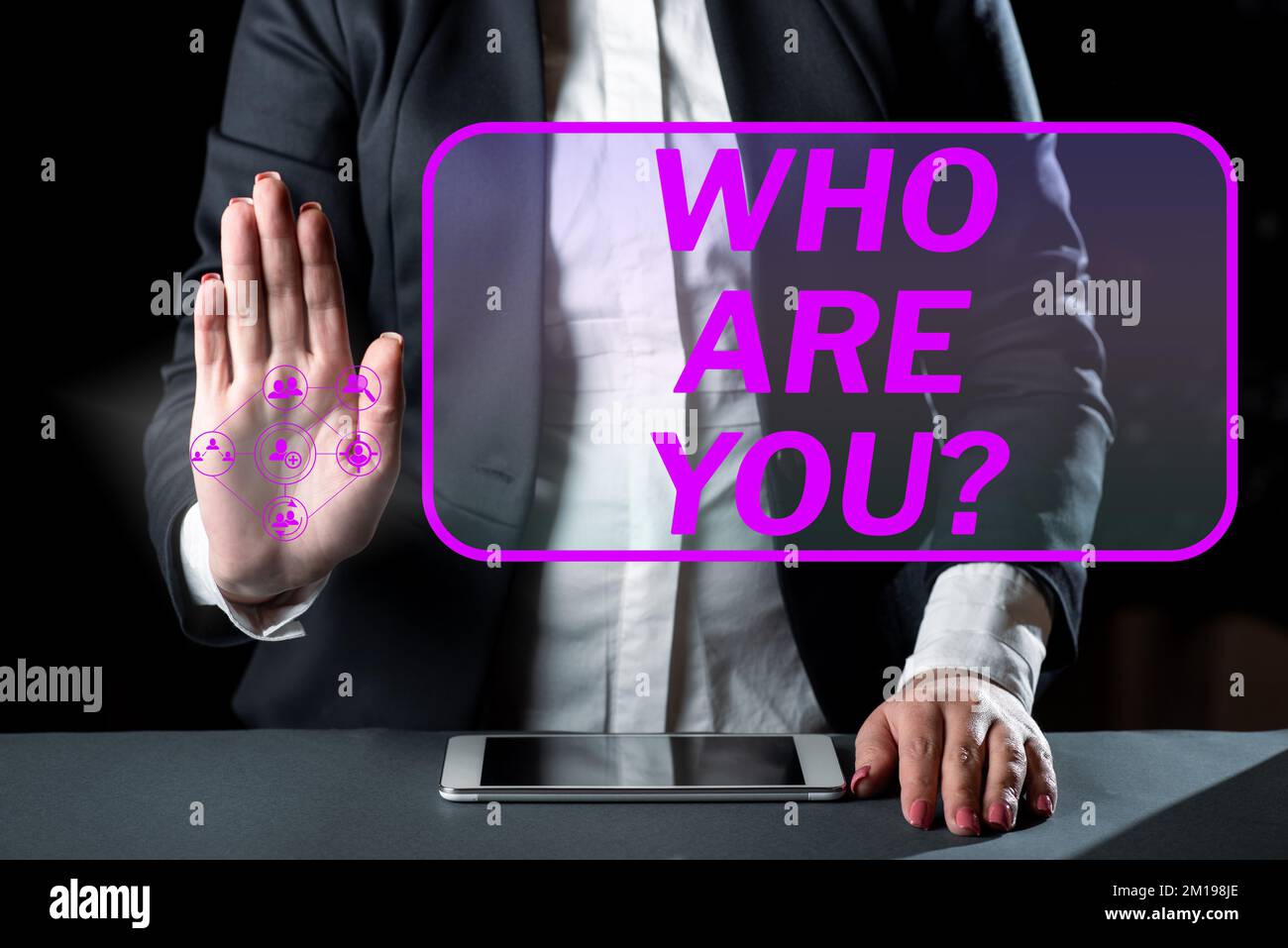 Inspiration showing sign Who Are You. Concept meaning Identify yourself ...