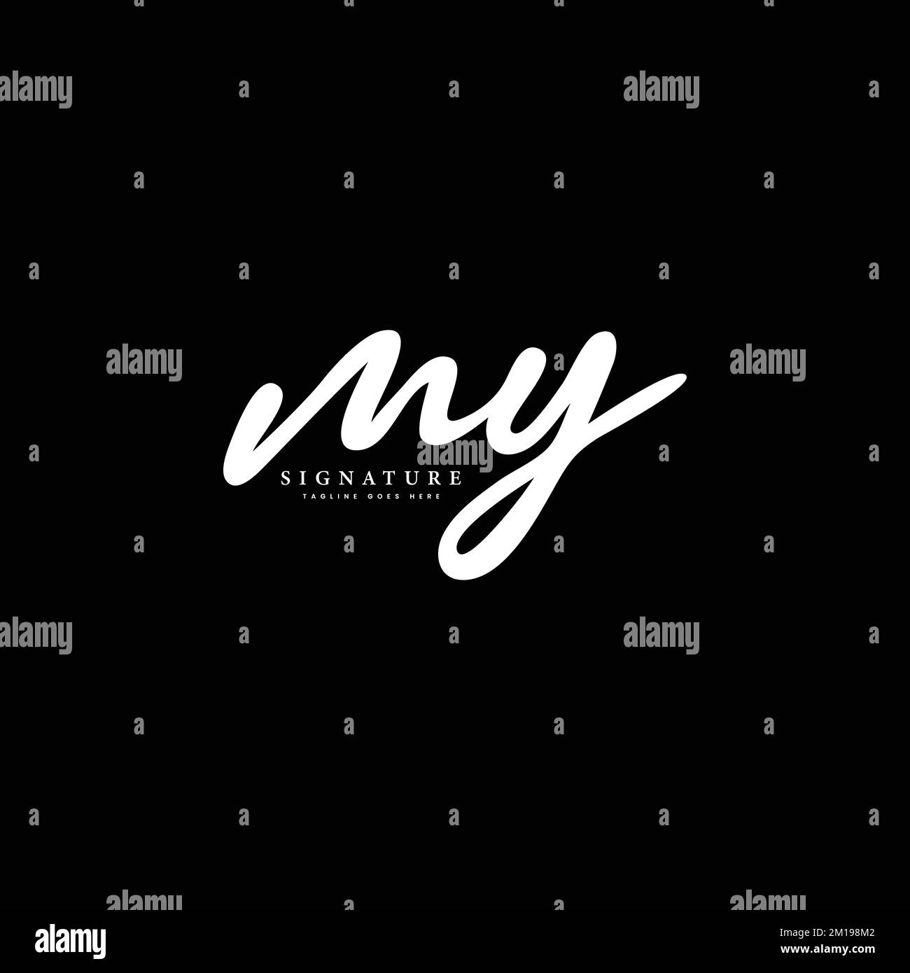 M Y MY Initial letter handwritten and signature vector image, modern ...