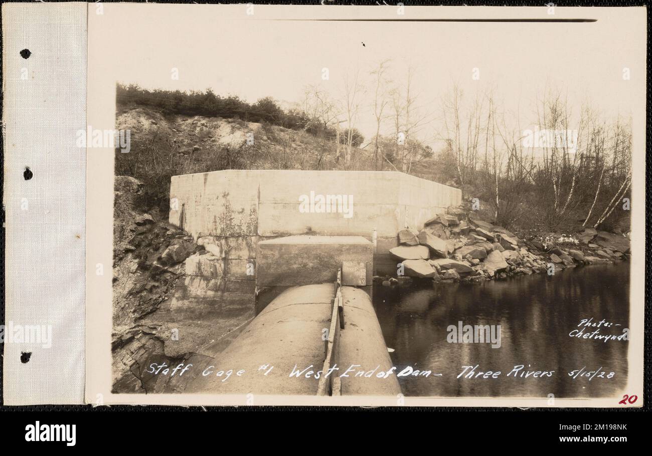 Three Rivers, staff gage #1, west end of dam, Palmer, Mass., May 15 ...