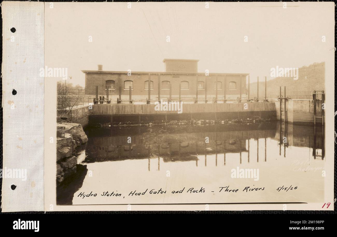 Three Rivers hydroelectric station, head gates and racks, Palmer, Mass ...