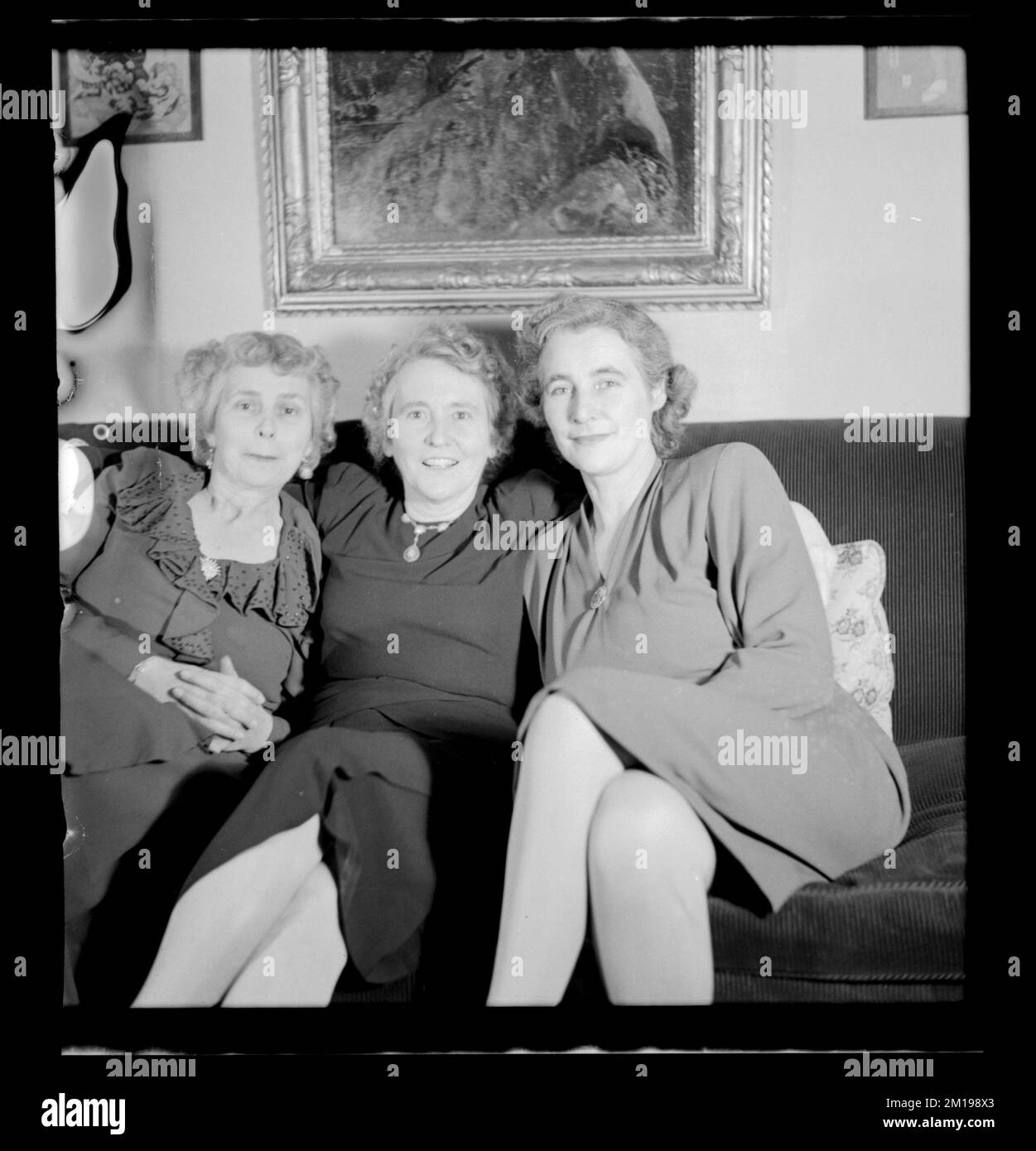 Three women posing on couch ,. Samuel Chamberlain Photograph Negatives ...