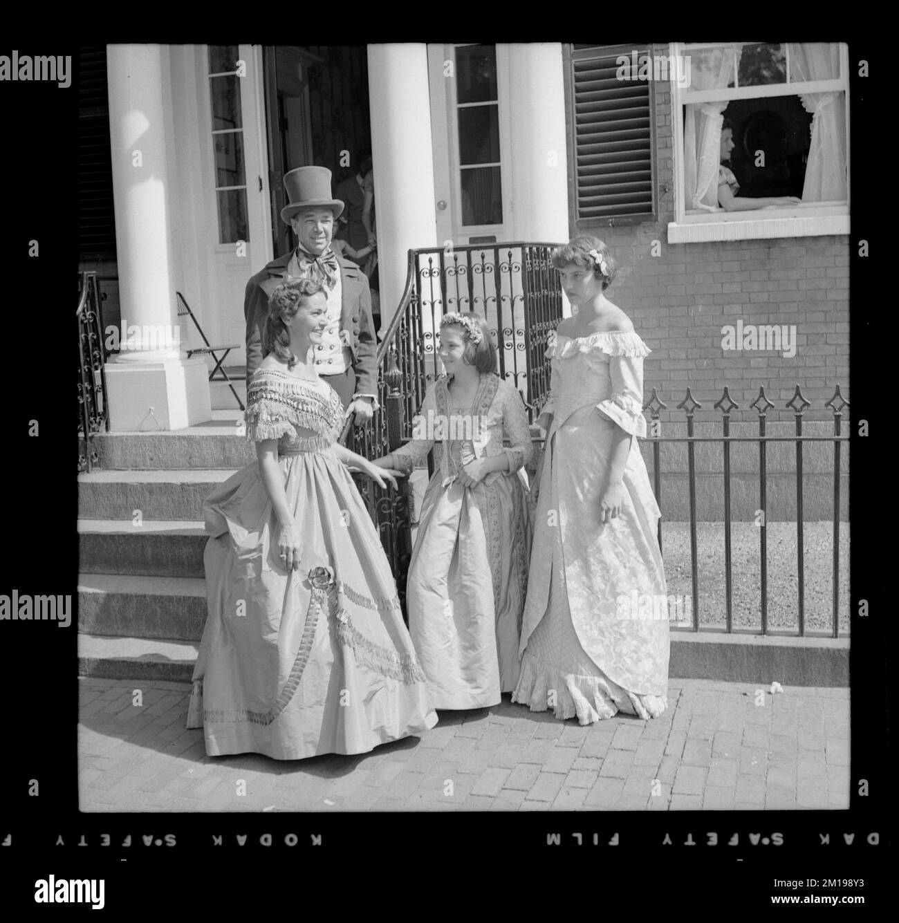 Three women and man on stairs, Chestnut Street Day , Festivals ...