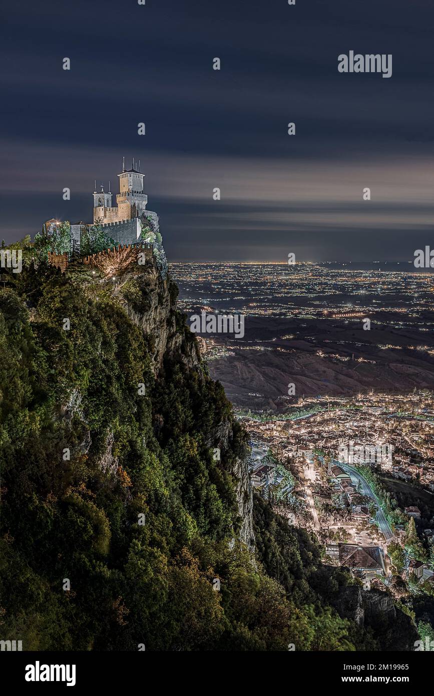 San Marino by night Stock Photo - Alamy
