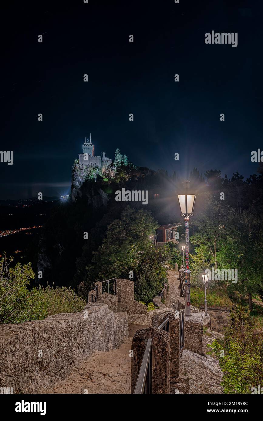 San Marino by night Stock Photo - Alamy