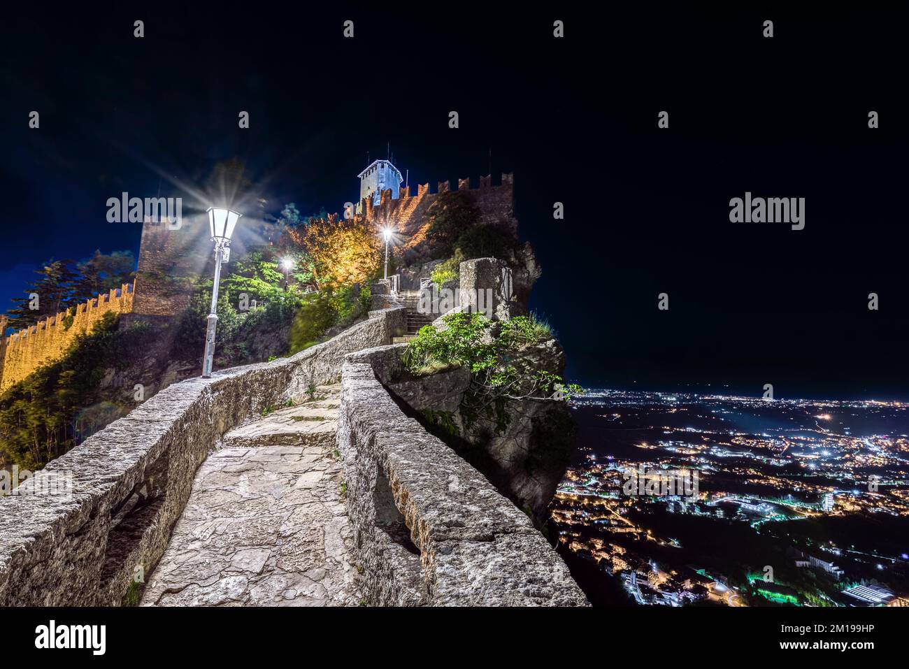 San Marino by night Stock Photo - Alamy