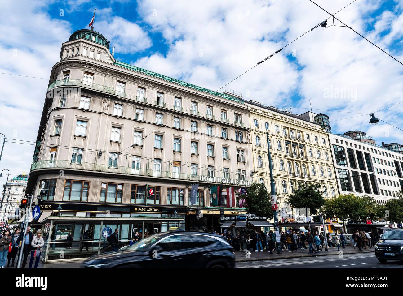 Vienna, Austria - October 14, 2022: Facade of the Bristol Hotel, a ...