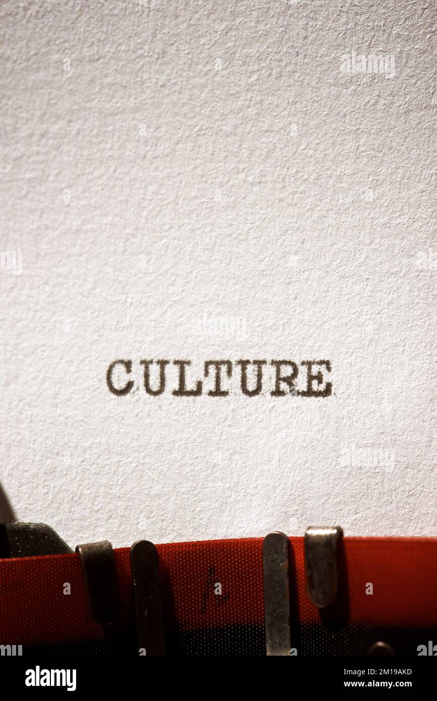 Culture word written with a typewriter Stock Photo - Alamy