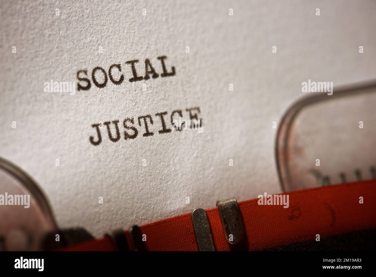 Social justice phrase written with a typewriter Stock Photo - Alamy