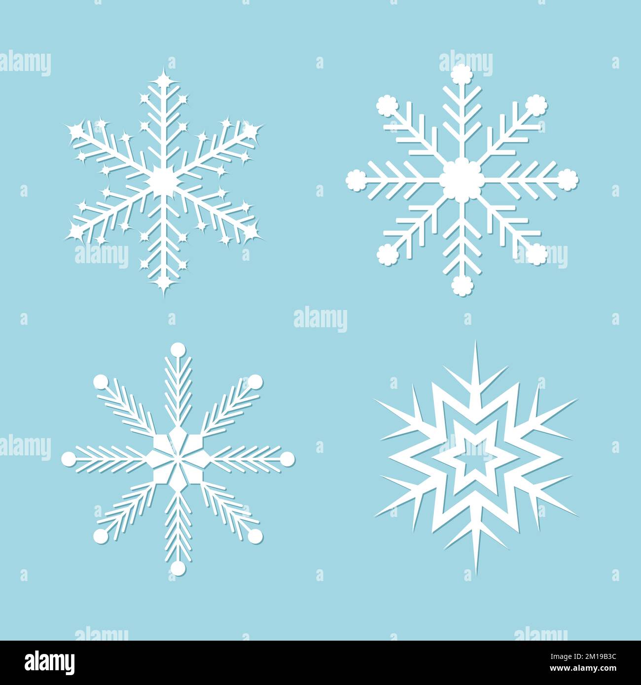 Snowflake icon vector isolated on blue background Stock Vector Image ...