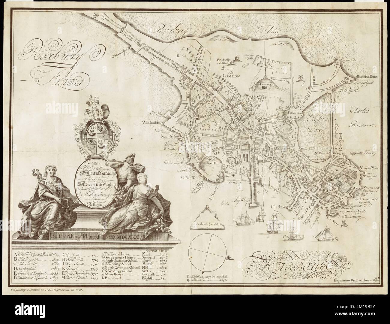 To His Excellency William Burnet, Esqr., this Plan of Boston in New ...
