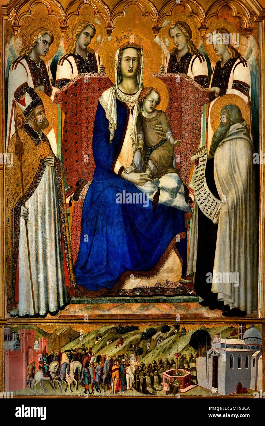 Central Altarpiece with Majesty by Pietro Lorenzetti, Carmine Polyptych, Maestà,1329 - Christian ...