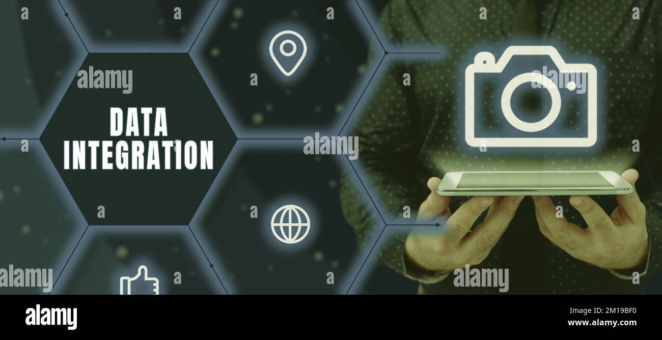 Text sign showing Data Integration. Business showcase involves ...