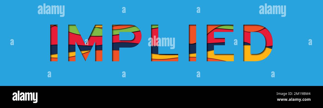 Letter with papercut style in word implied on blue background Stock ...