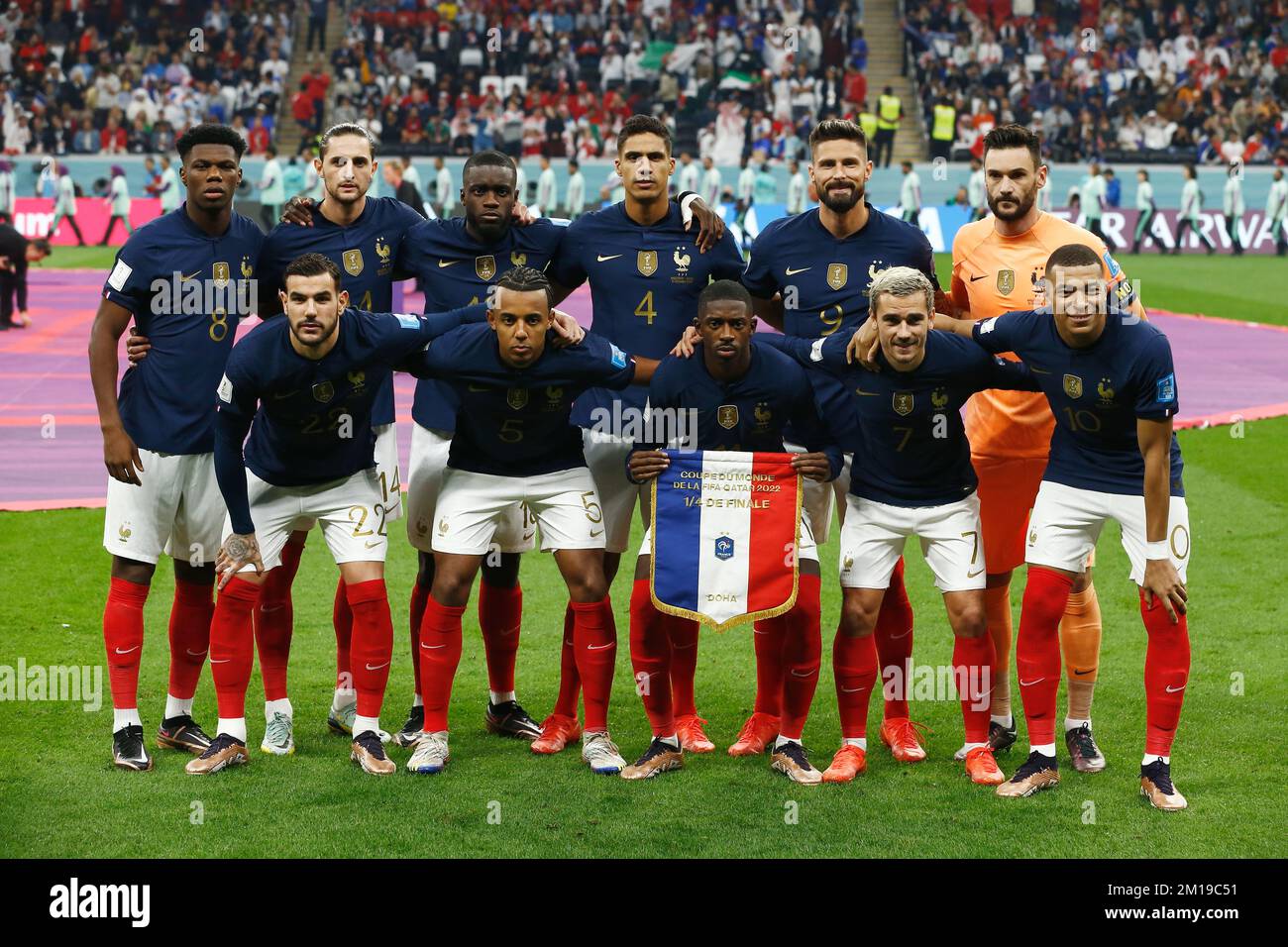 Al Khor, Qatar. 10th Dec, 2022. France team group line-up (FRA ...