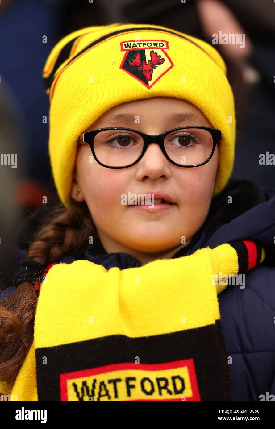 Watford fans in the away end of the ground before the Sky Bet ...