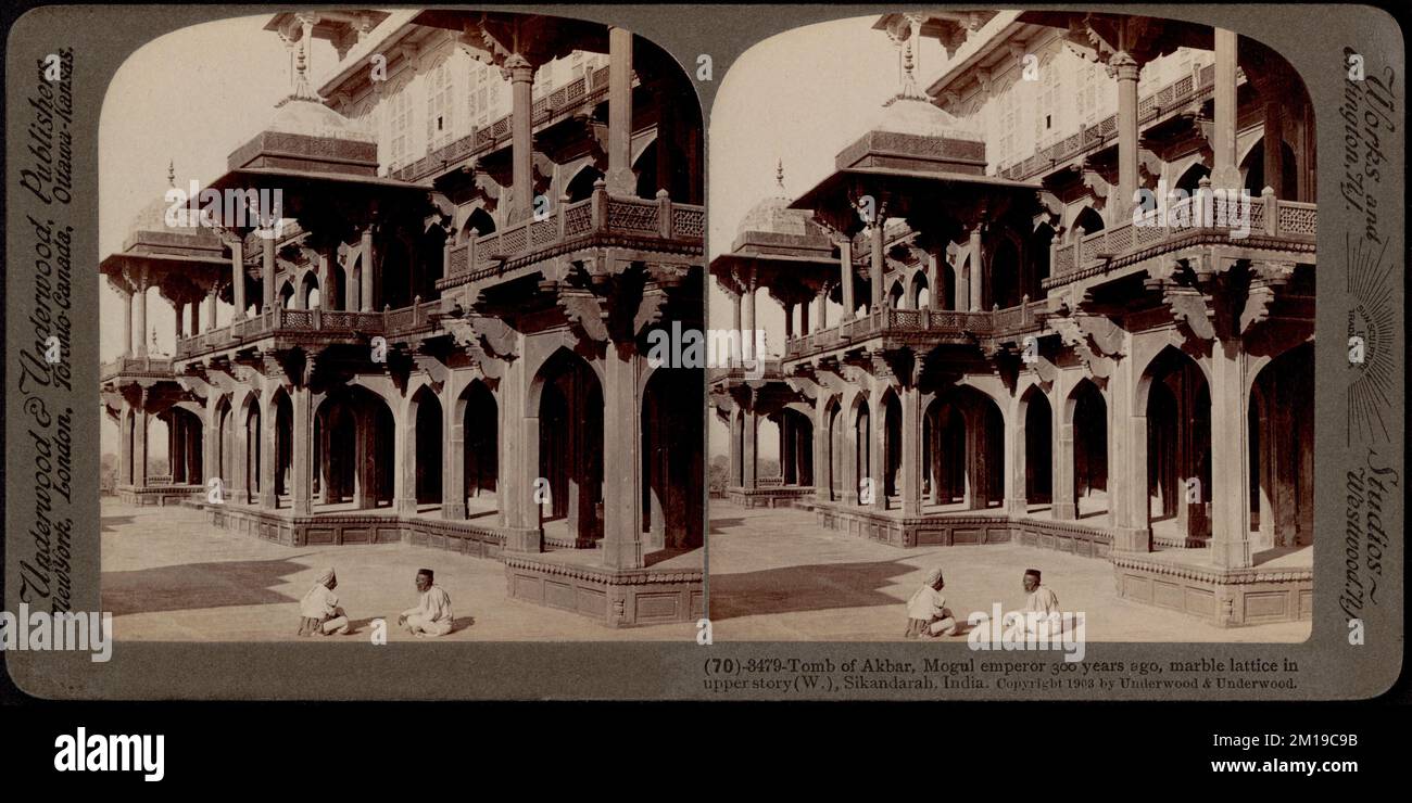 Tomb of Akbar with its marble lattice, Sikandarah, India , Tombs ...