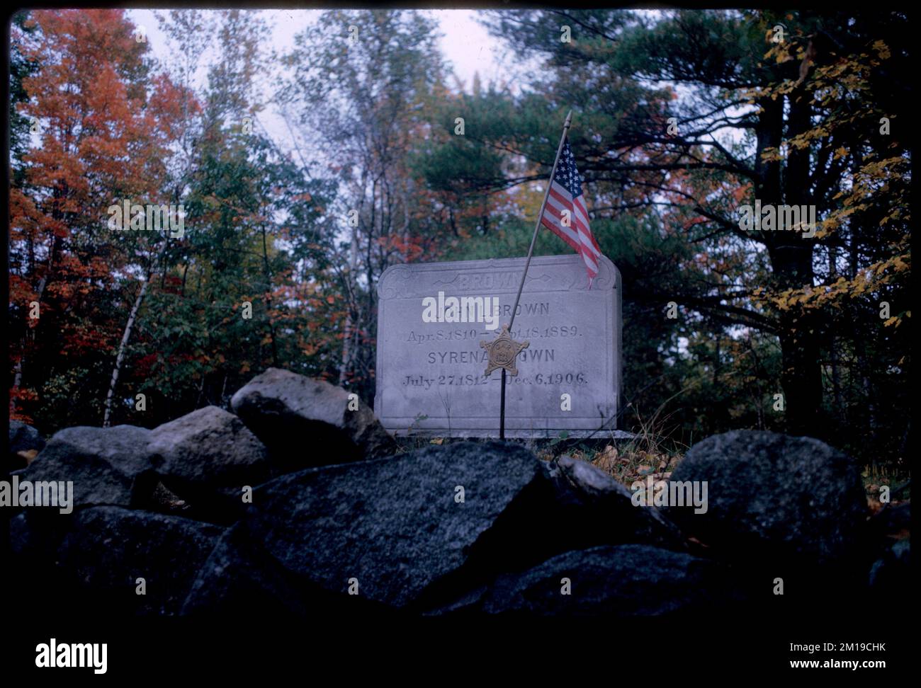 Tombstone of John L. Brown and Syrena Brown, French Cemetery, Alton ...