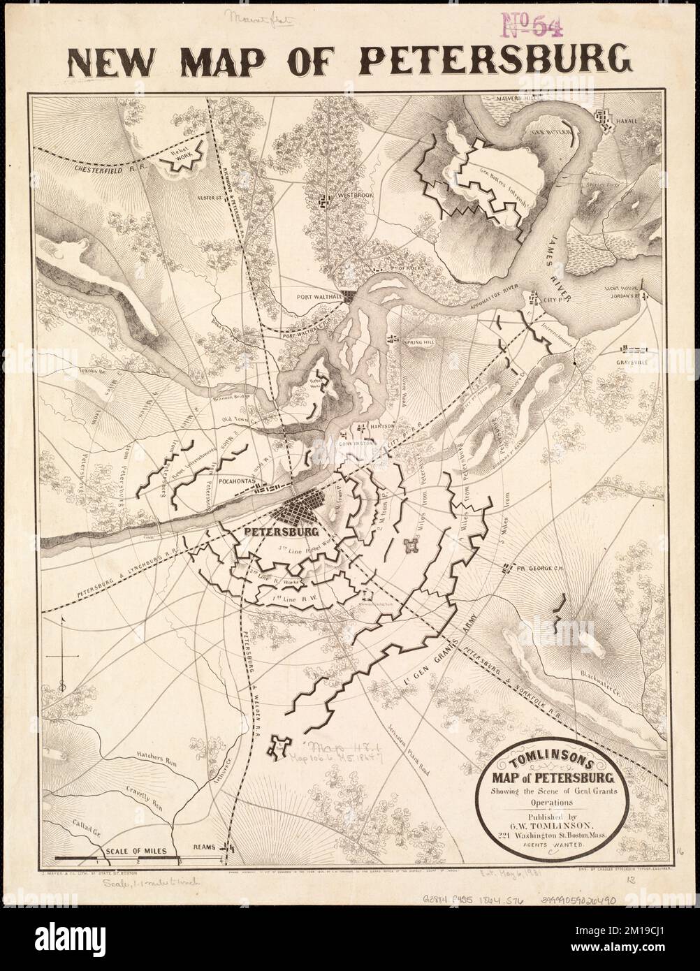 Tomlinsons map of Petersburg : showing the scene of Genl. Grants ...