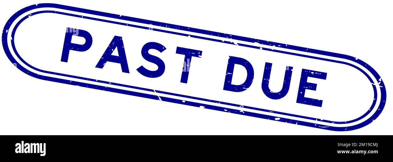 Grunge blue past due word rubber seal stamp on white background Stock ...