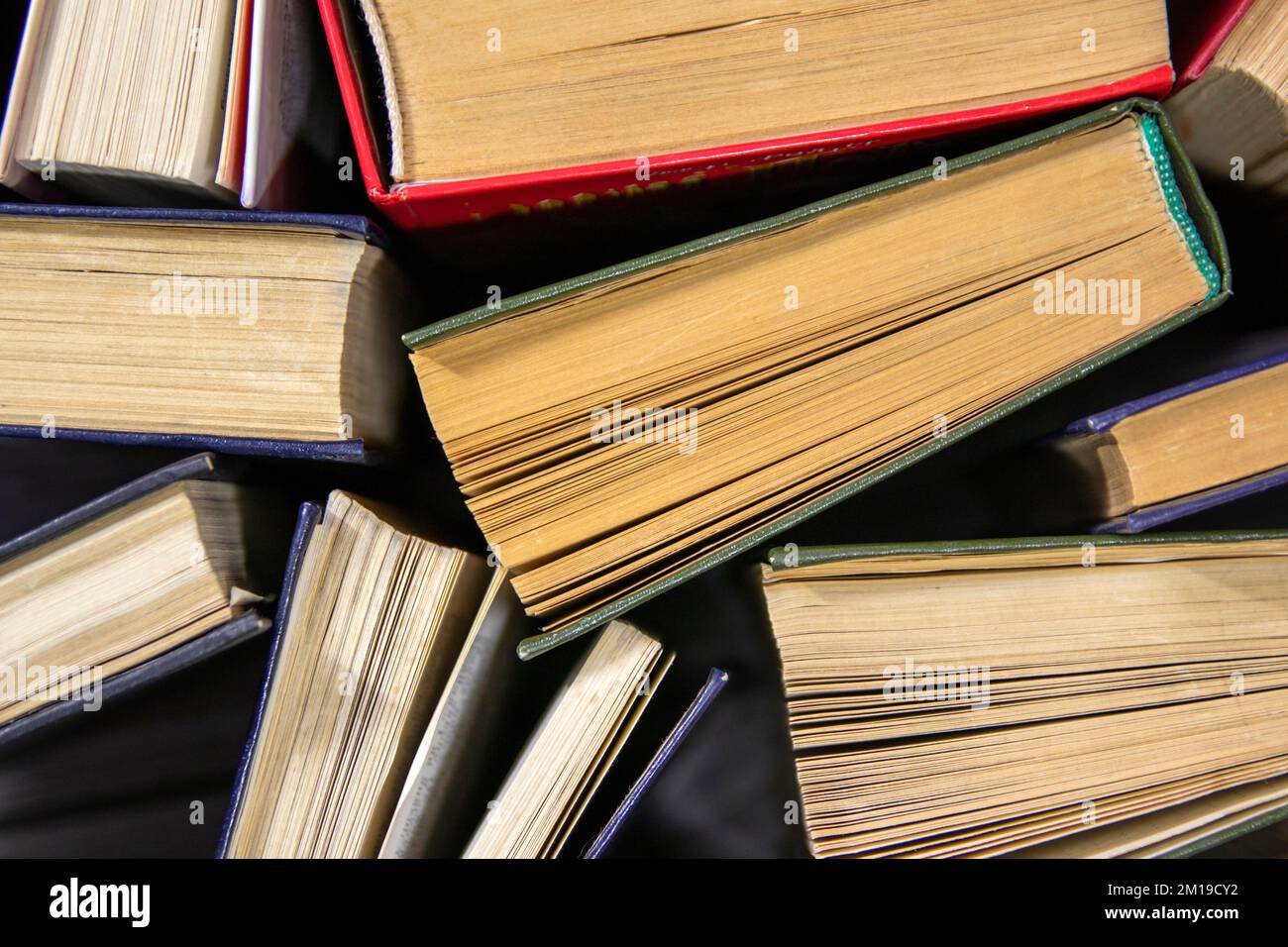 Background from books. Old books in the library. Bookstore, literature ...