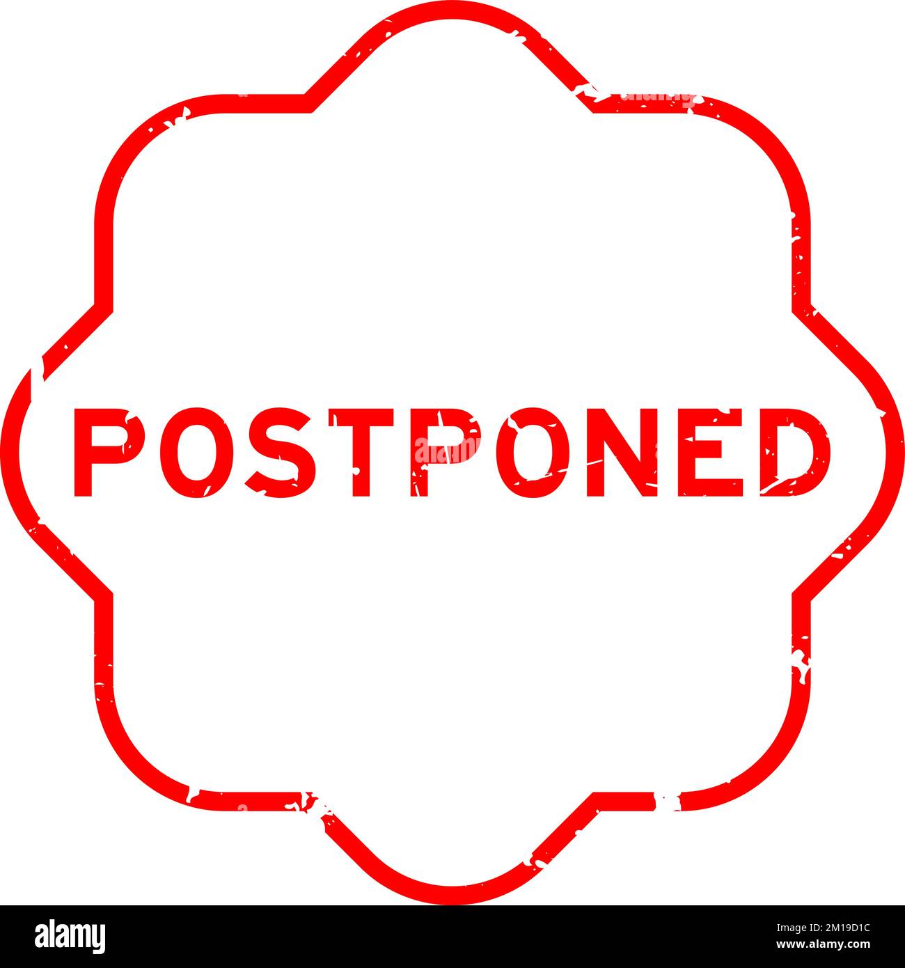 Grunge red postponed word rubber seal stamp on white background Stock Vector Image & Art - Alamy