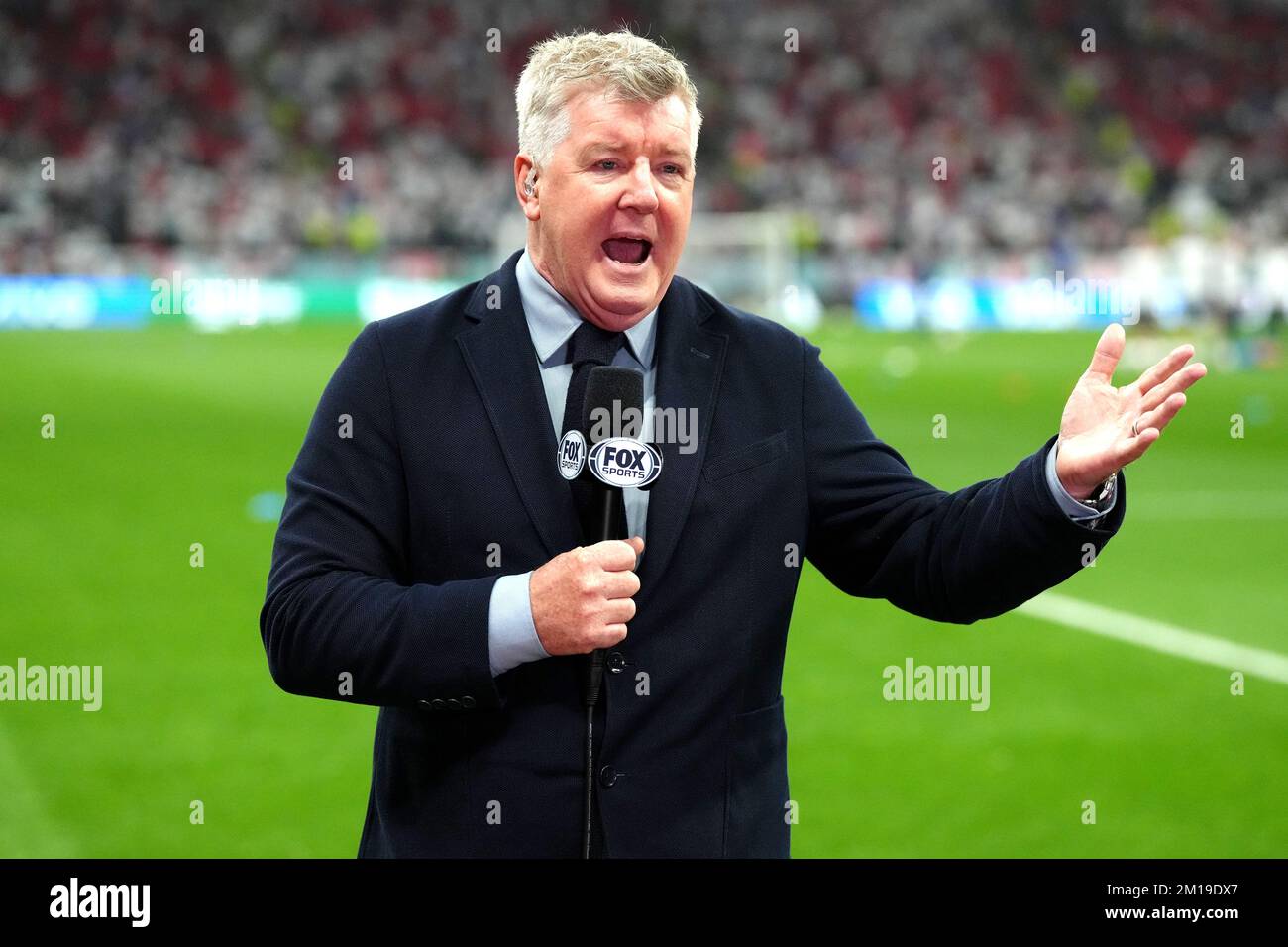 Fox Sports commentator Geoff Shreeves before the FIFA World Cup Quarter ...